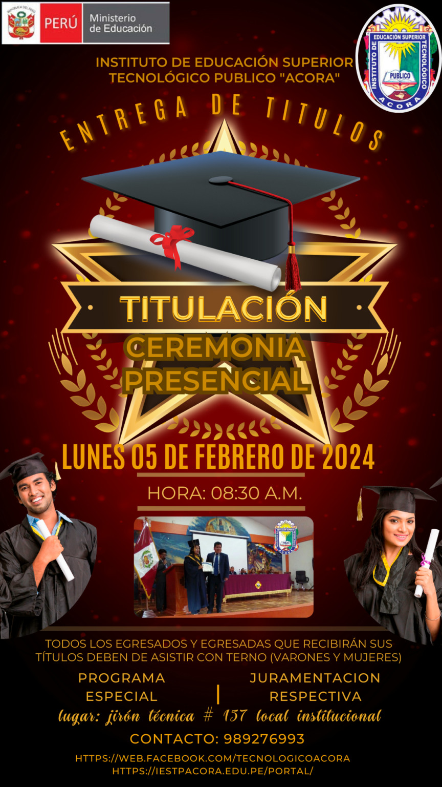 ENTREGA DE TITULOS 2024 – IESTP ACORA